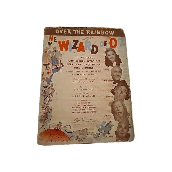Other | Vintage Songs Sheet Music Wizard Of Oz Over The Rainbow Judy ...